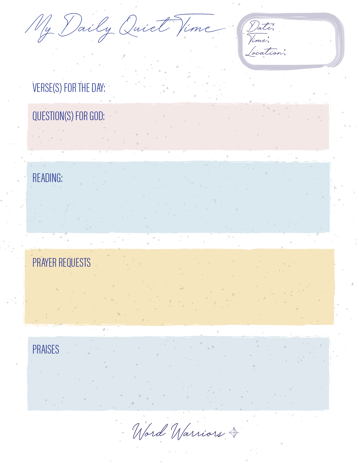 Quiet Time Sheet Printable | Quiet Time Sheet Printable | Faith ...